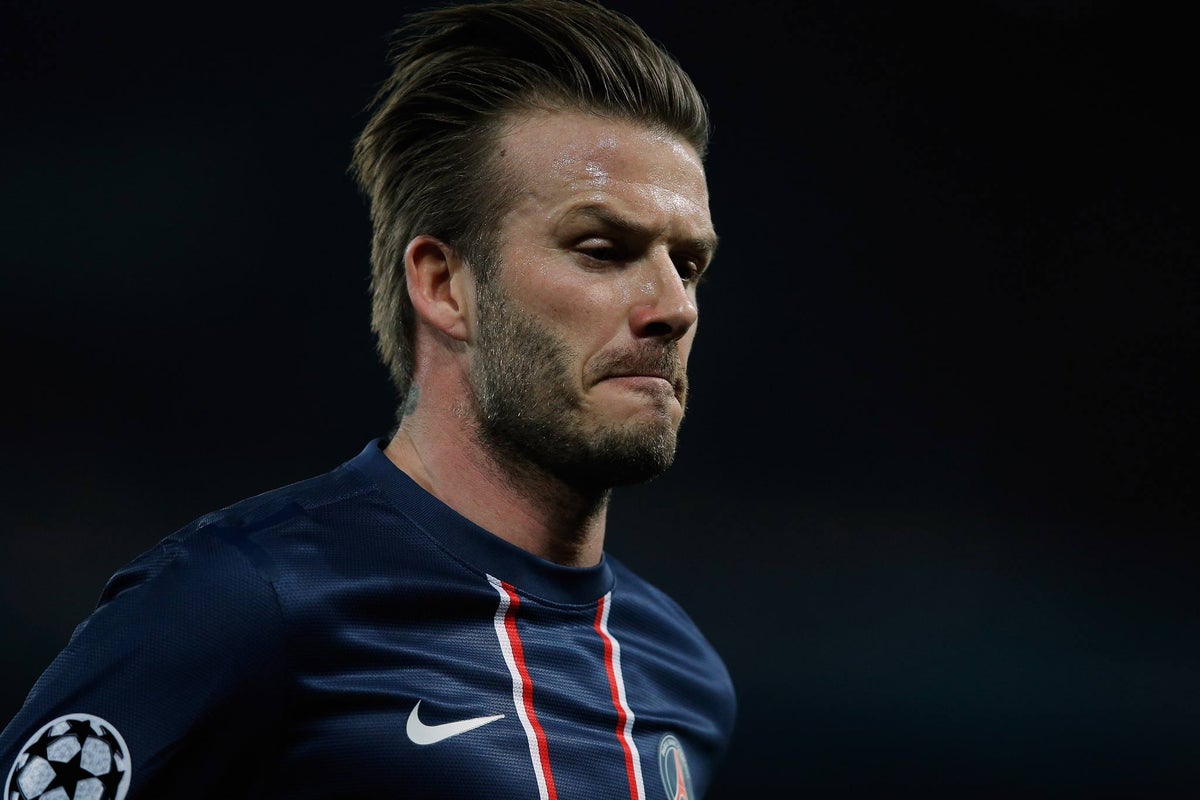 David Beckham sent off for PSG - just six minutes after coming on as a ...