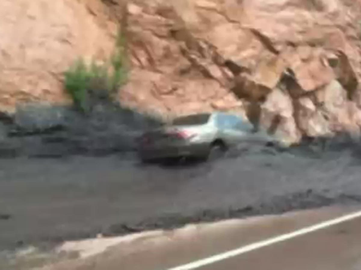 Video: Colorado mud slides sweep away car | The Independent | The ...