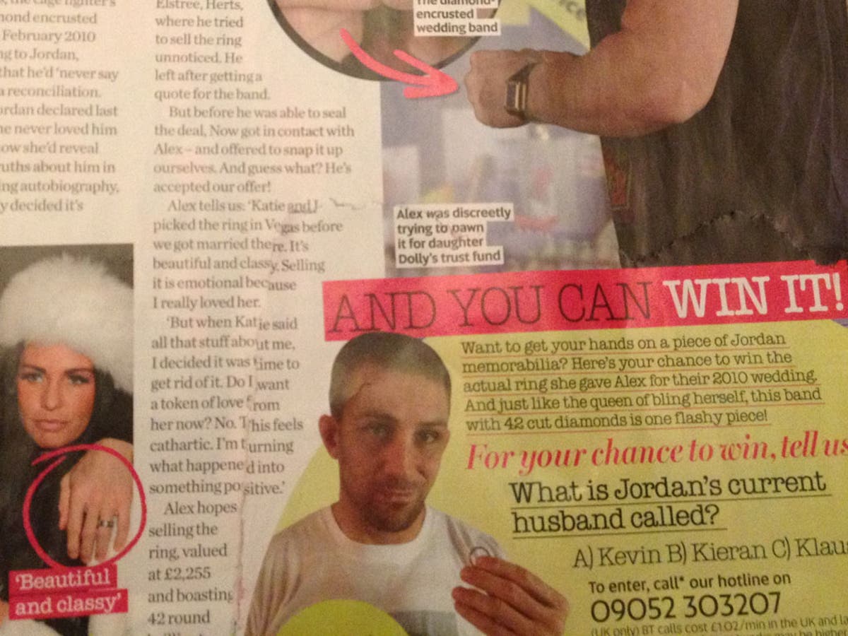 Alex Reid sells Katie Price wedding ring in Now Magazine: Is it in bad ...