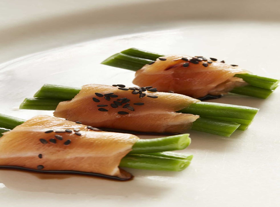 Green bean and salmon canapés | The Independent | The Independent