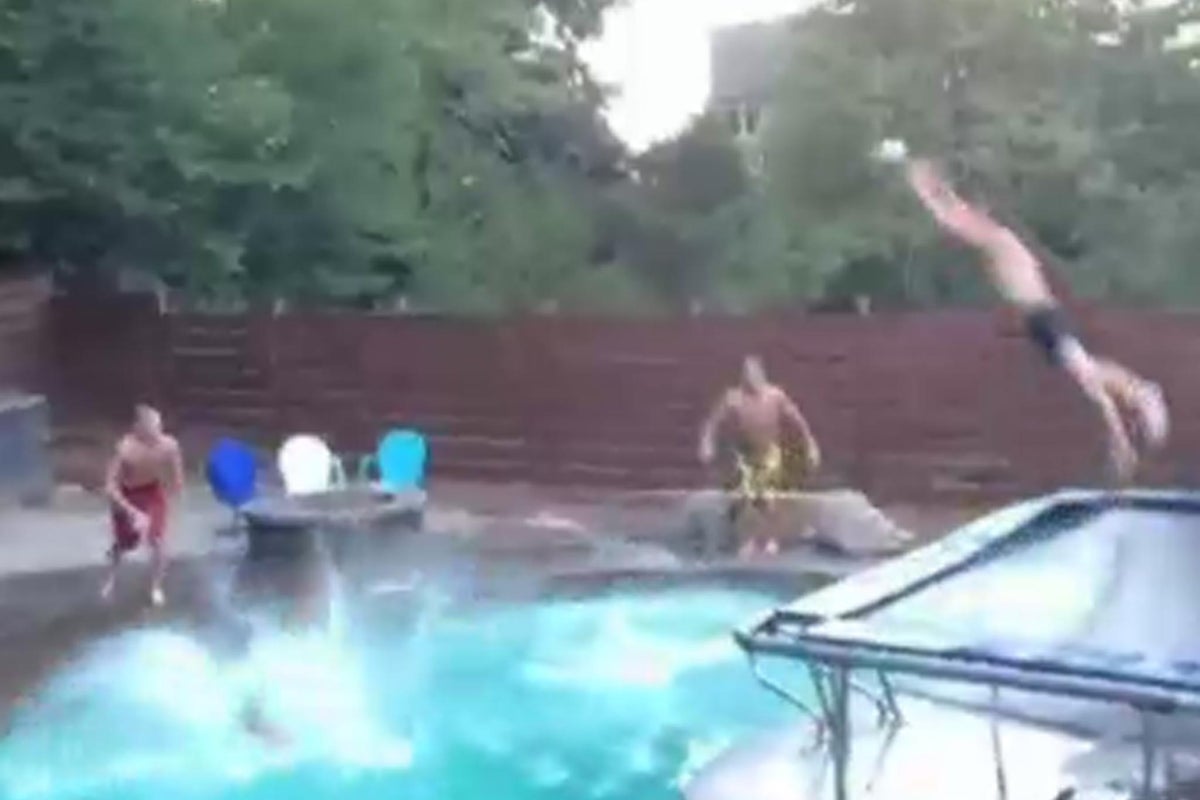 Video: The best pool dunk ever? | The Independent | The Independent