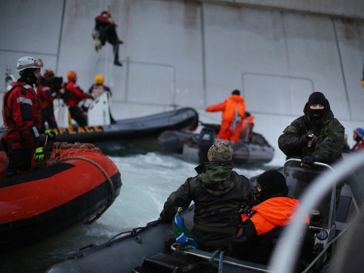 Russia arrests 30 environmental activists during Arctic protest | The ...