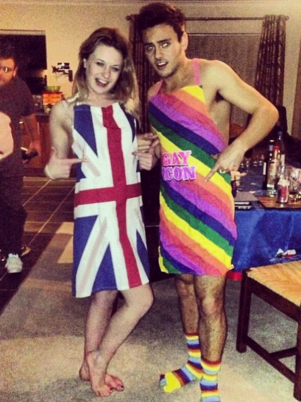 Tom Daley's family show their support with rainbow themed Christmas ...