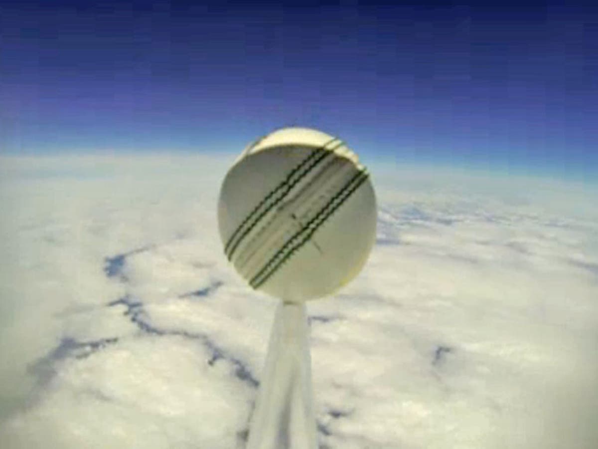 Cricket ball launched to space | The Independent | The Independent
