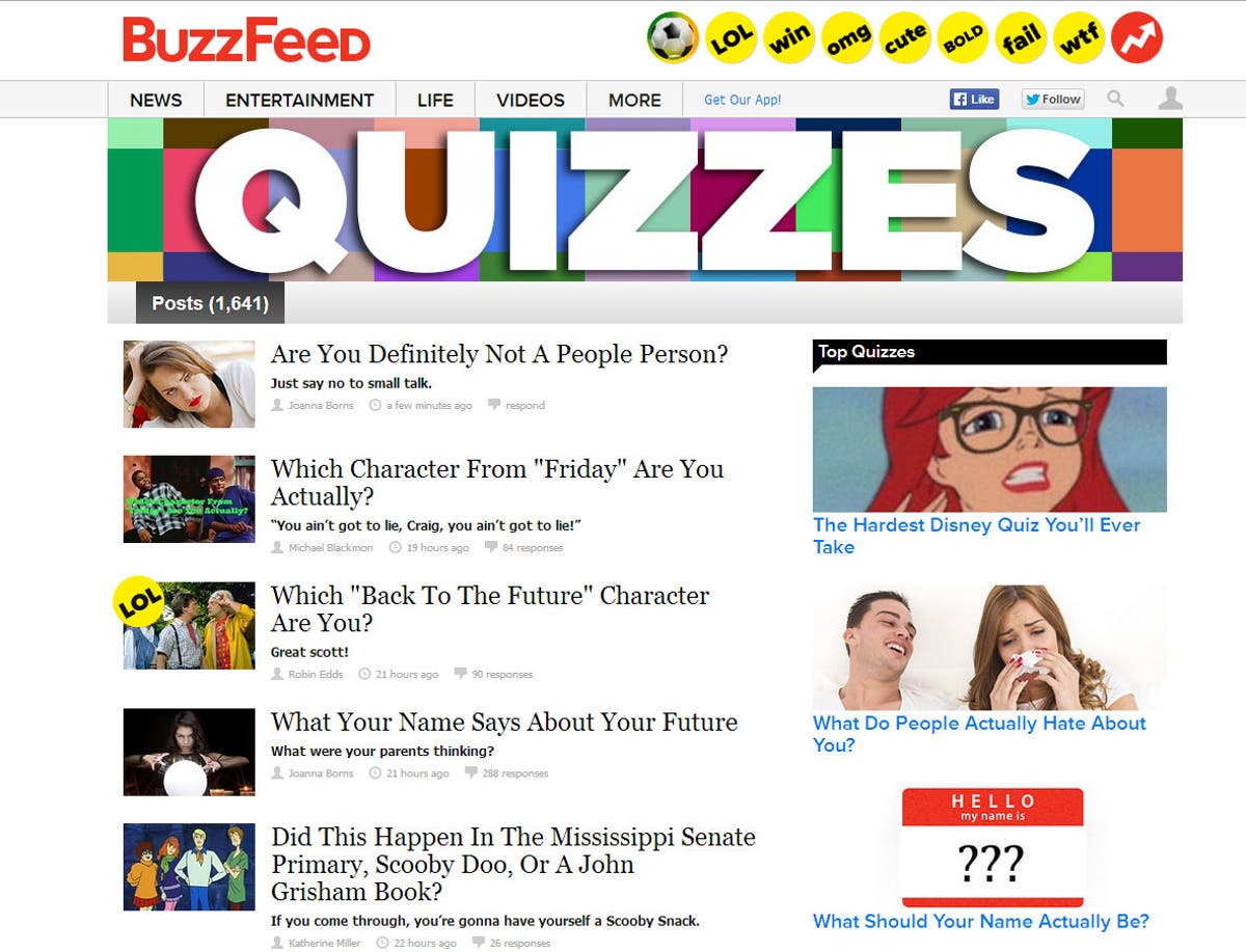 BuzzFeed denies using quizzes to mine personal data - says collected ...