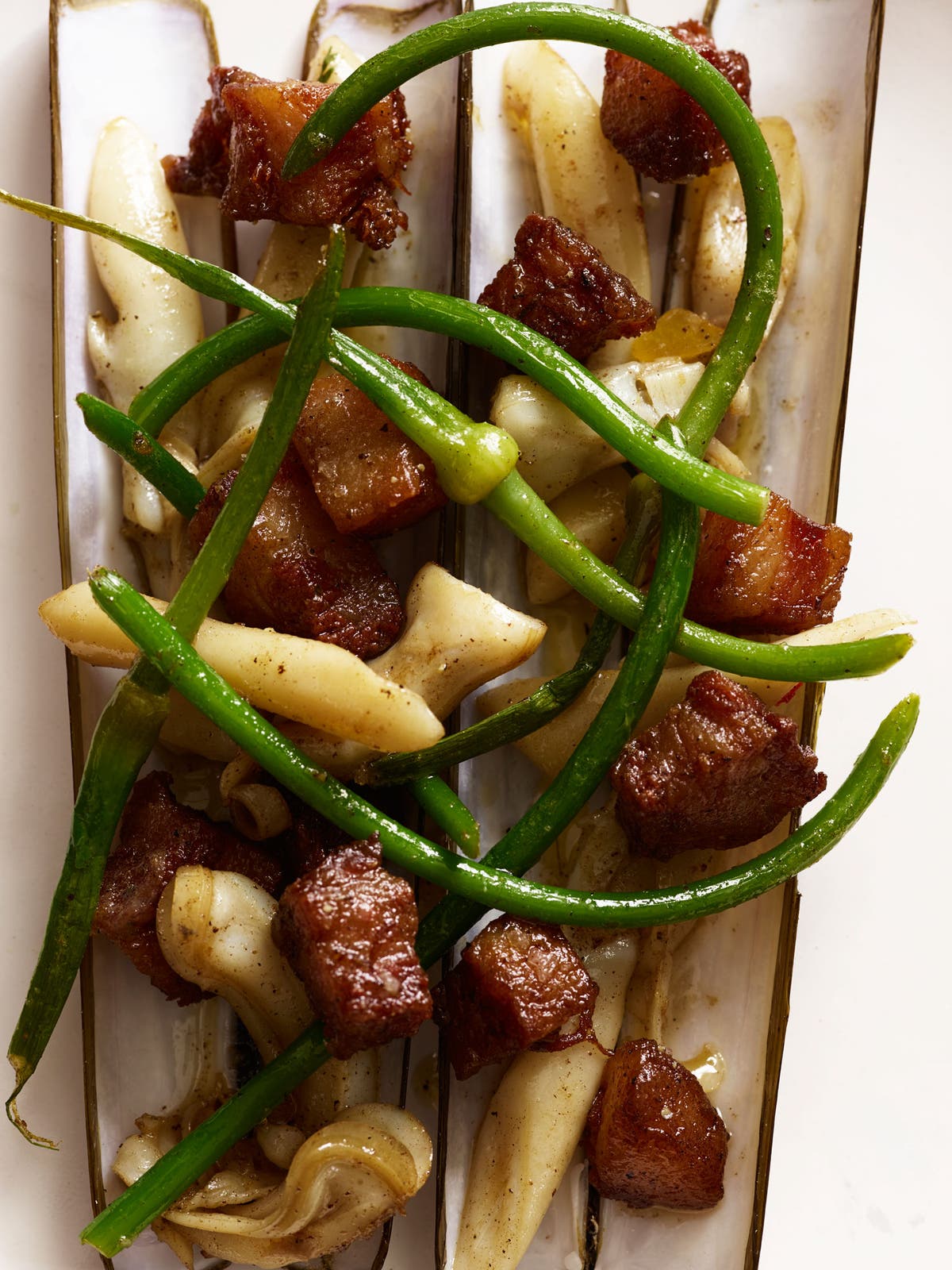 Mark Hix recipe: Razor clams with bath chaps and garlic scapes | The ...