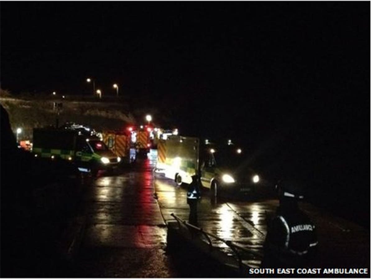 Car dives over cliff with five people inside | The Independent | The ...