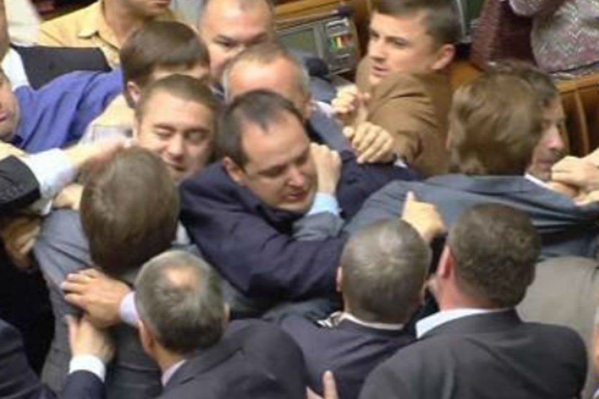 Video: Fight in Ukraine Parliament | The Independent | The Independent