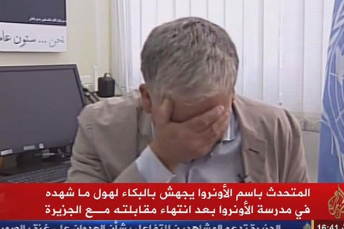Israel-Gaza conflict: UN spokesman Chris Gunness breaks down on camera ...