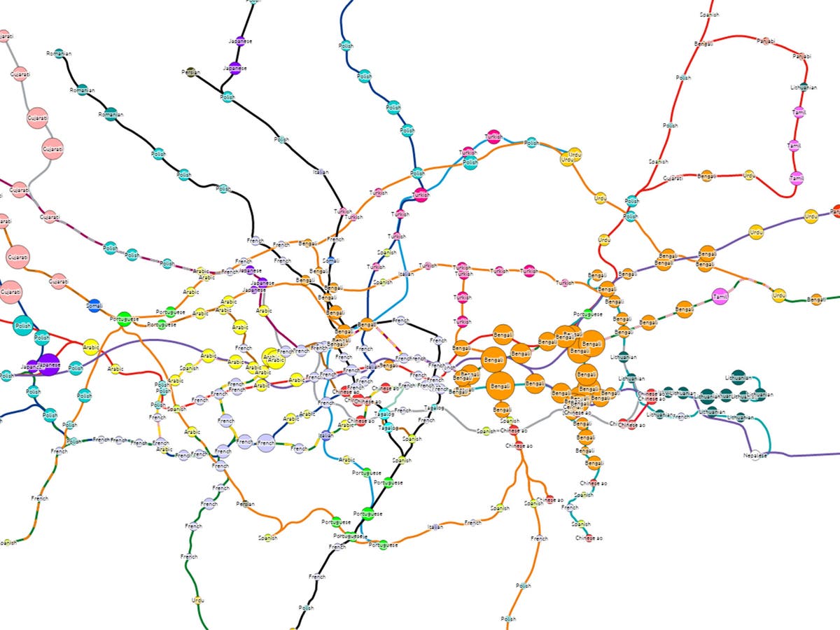 How the Tube map looks according to primary foreign language at each ...