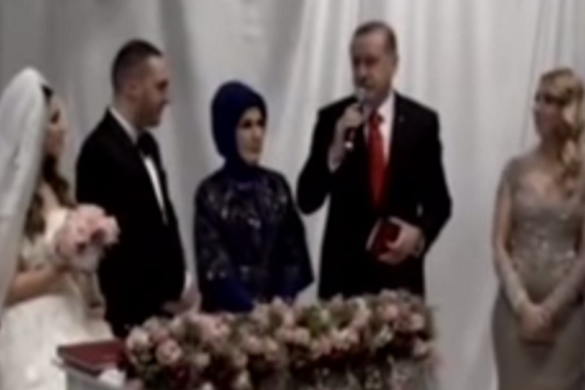 President Erdogan at couple's wedding: 'Birth control is treason to ...