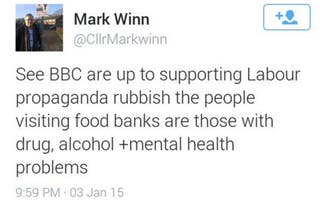 Tory councillor Mark Winn says food banks are only used by 'those with ...