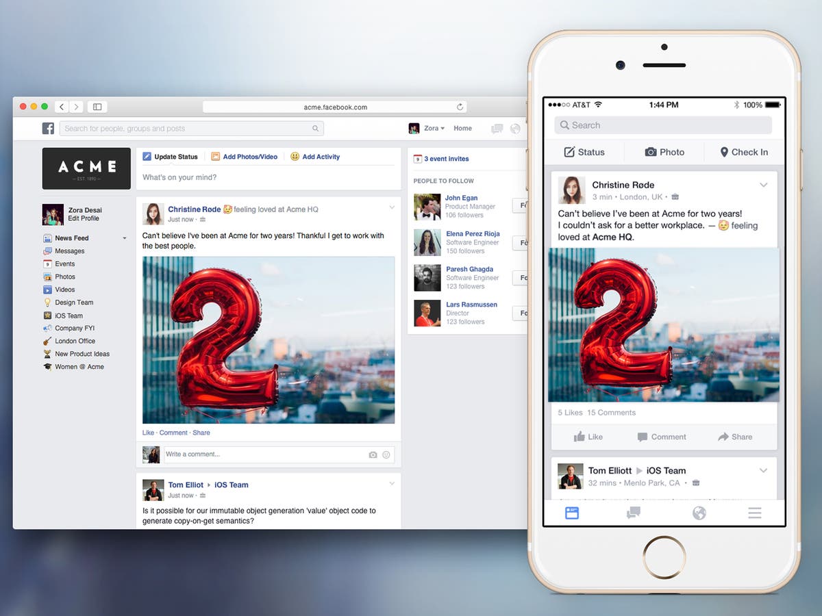 Facebook at Work launches, offering social network for colleagues | The ...