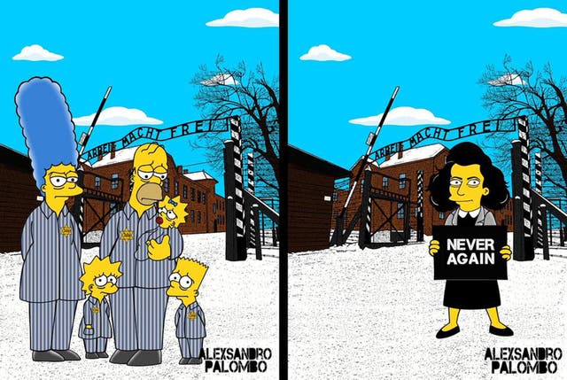 The Simpsons in Auschwitz: Harrowing aleXsandro Palombo cartoons mark ...