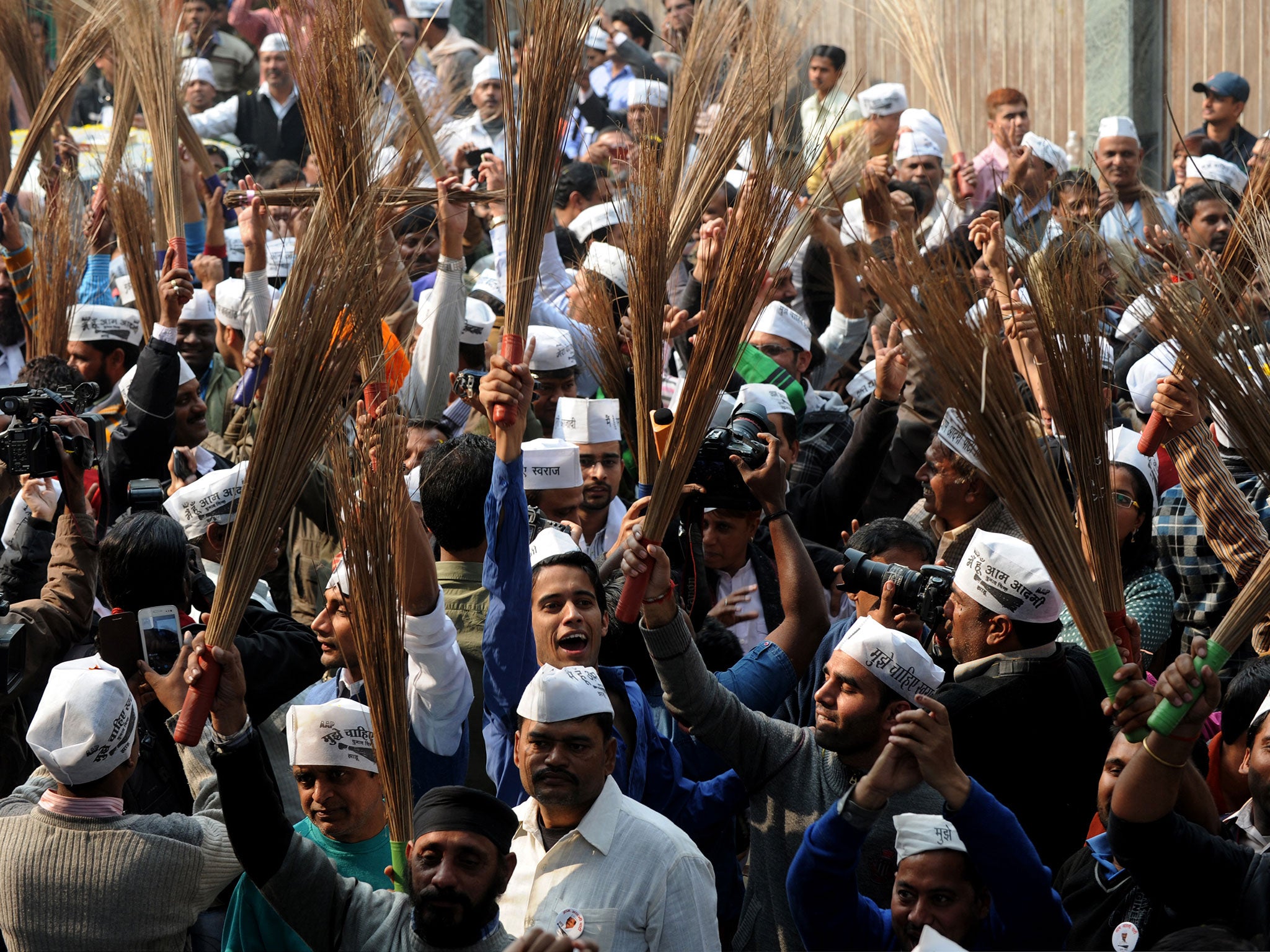 Broom prices double in Delhi as supporters of anti-corruption party ...