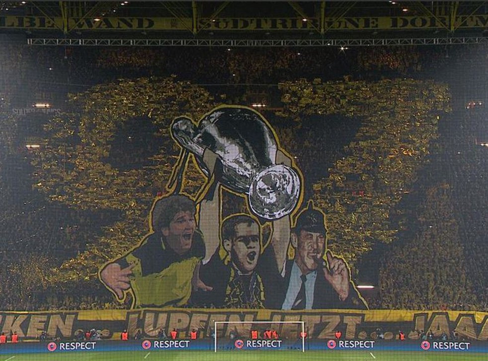Borussia Dortmund unveil huge banner to commemorate 1997 Champions ...