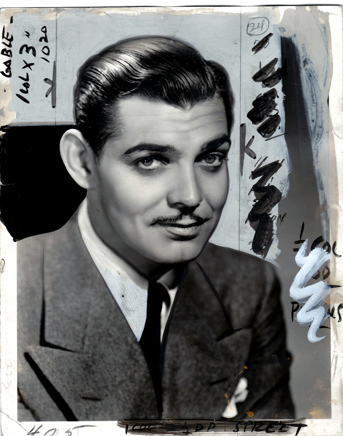 Airbrushed Clark Gable image among early hand re-touched photographs ...