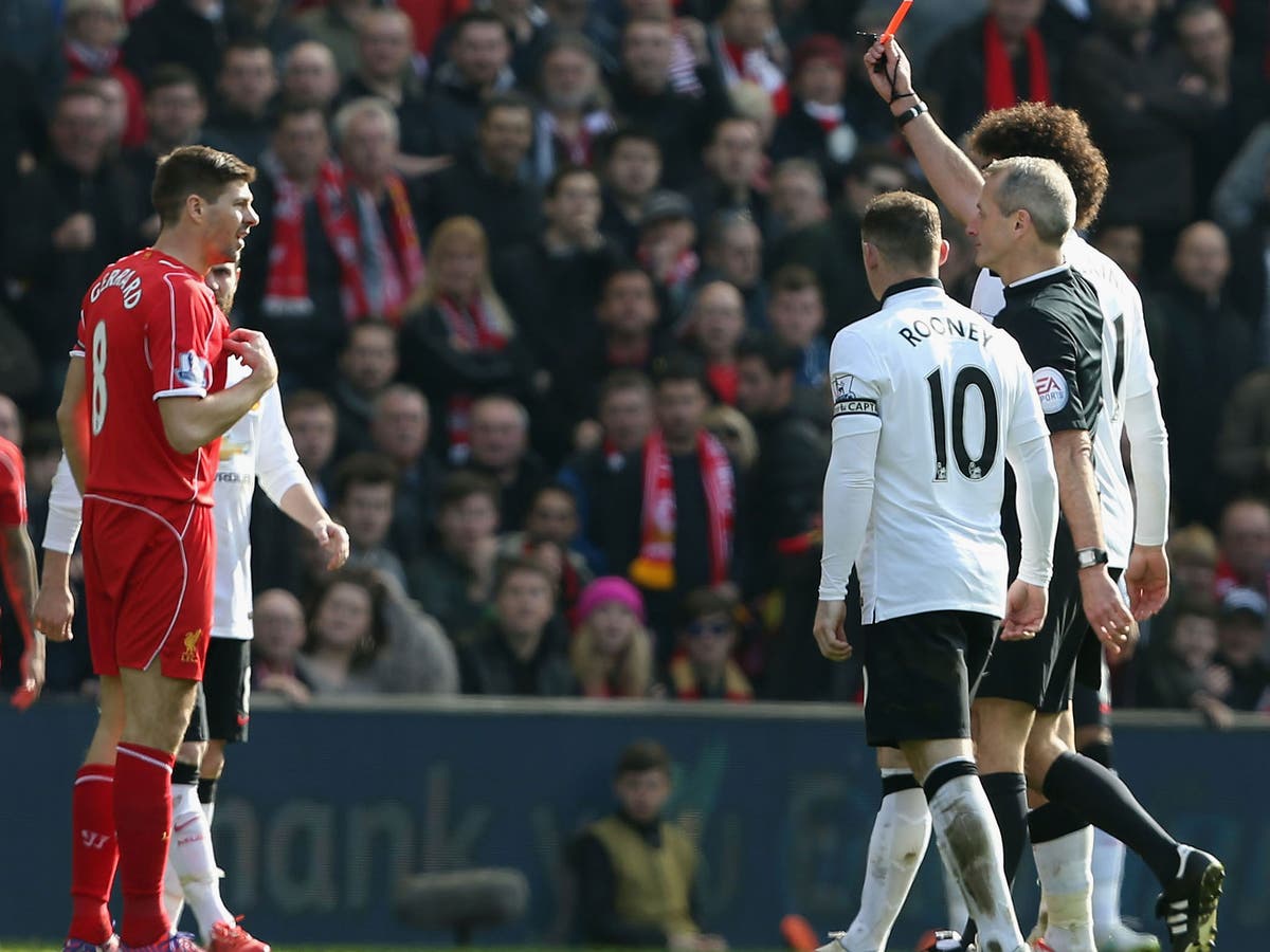Steven Gerrard: All eight of the midfielder's career red cards in ...