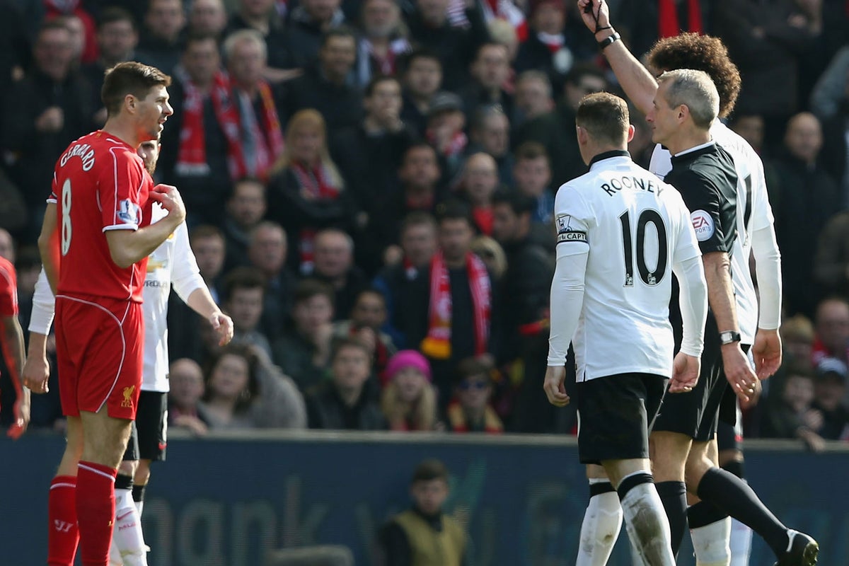 Steven Gerrard: All eight of the midfielder's career red cards in ...