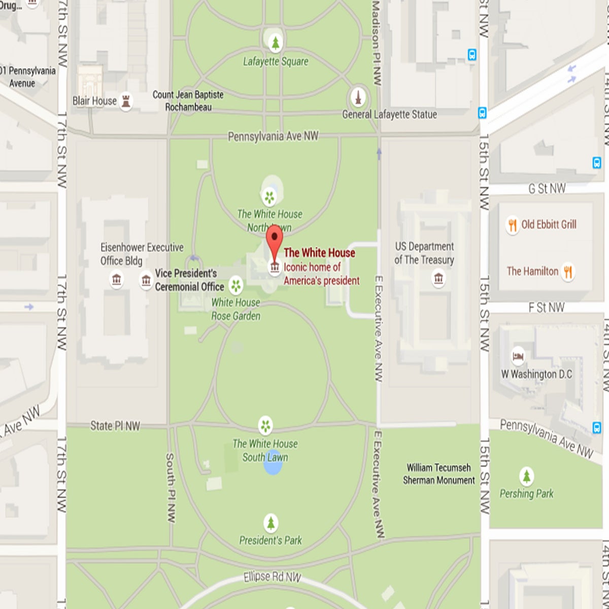 Satellite Map White House