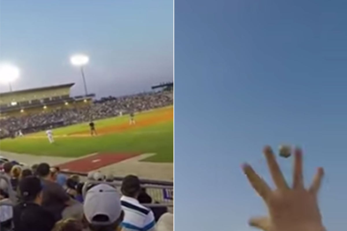 Baseball fan catches ball in the crowd whilst wearing GoPro camera ...