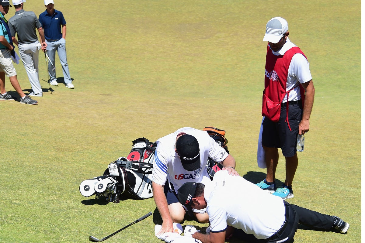 US Open 2015: Jason Day collapses on final hole of second round before ...