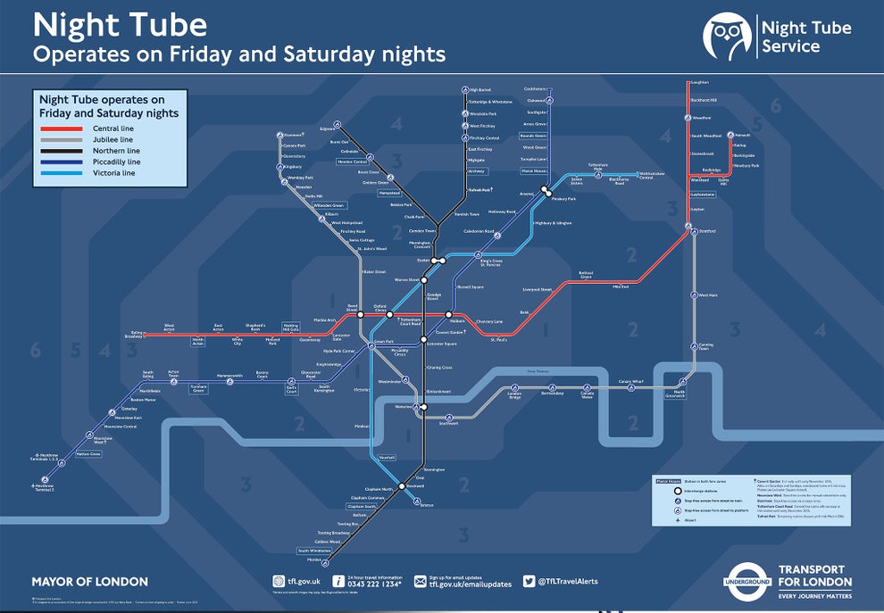 Night Tube map: What London Underground lines will run and when | The ...