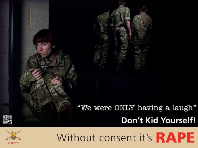 MoD anti-rape campaign launched with shocking posters of 'army sex ...