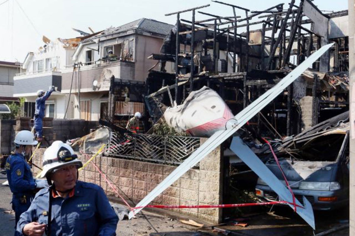 Tokyo plane crash: Three dead after small light aircraft crashes in ...