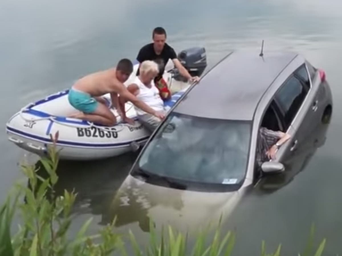 Teenagers rescue elderly couple from sinking after car crashes into ...