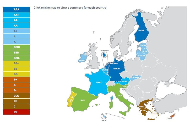 Europe's debt divide laid bare in one map | The Independent | The ...