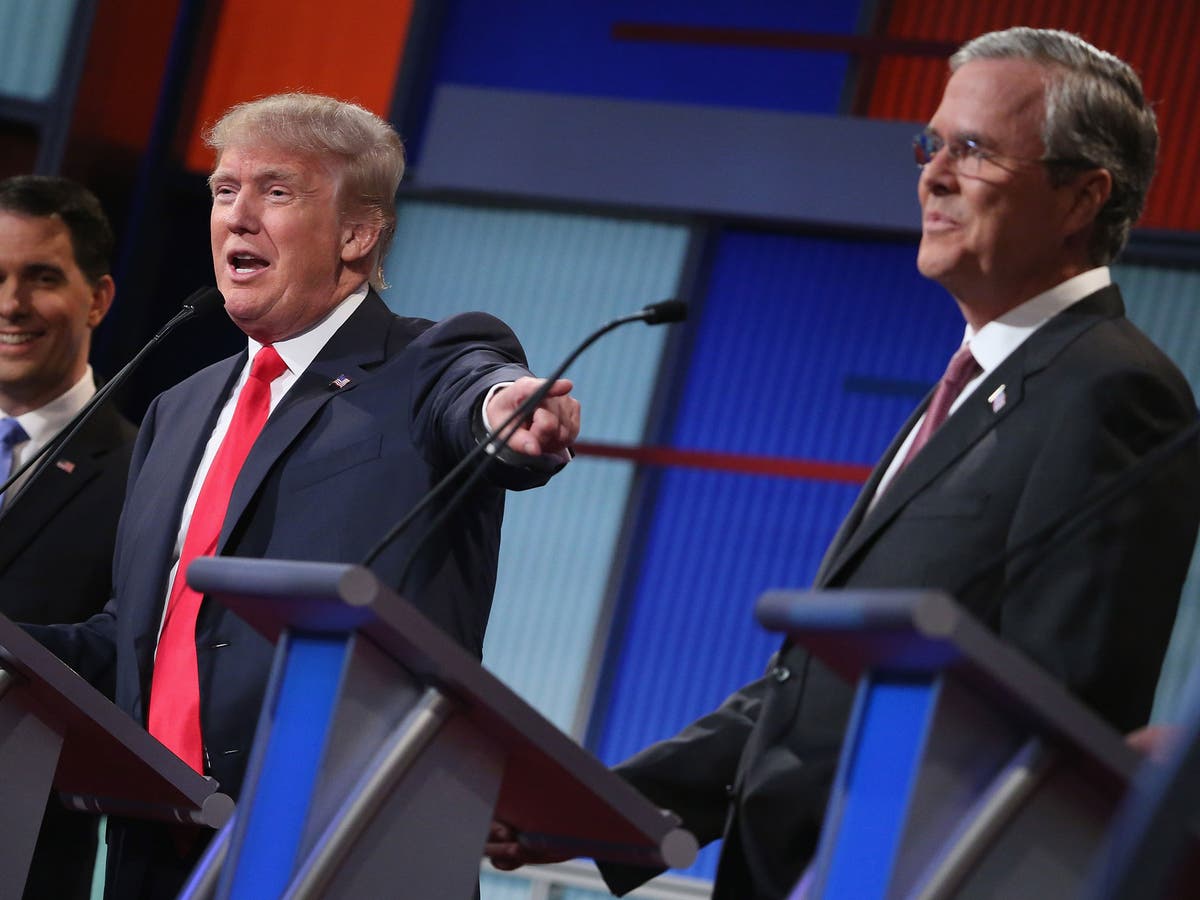 Donald Trump vs Jeb Bush: Republican rivals square up in the battle of ...