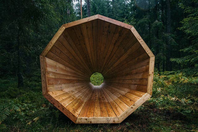 Some students built a giant wooden megaphone so they can listen to the ...