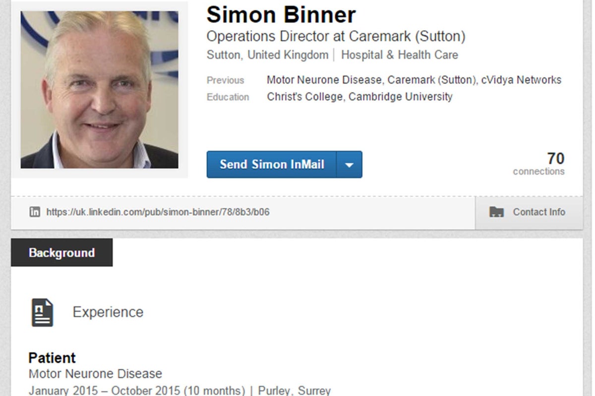 Simon Binner: Terminally ill man announces death on LinkedIn | The ...