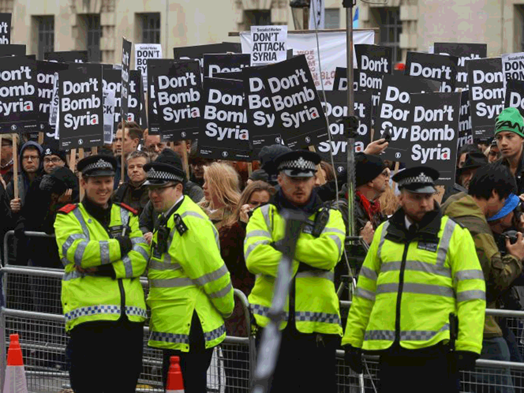 Thousands protest against Syria air strikes as Stop the War Coalition ...