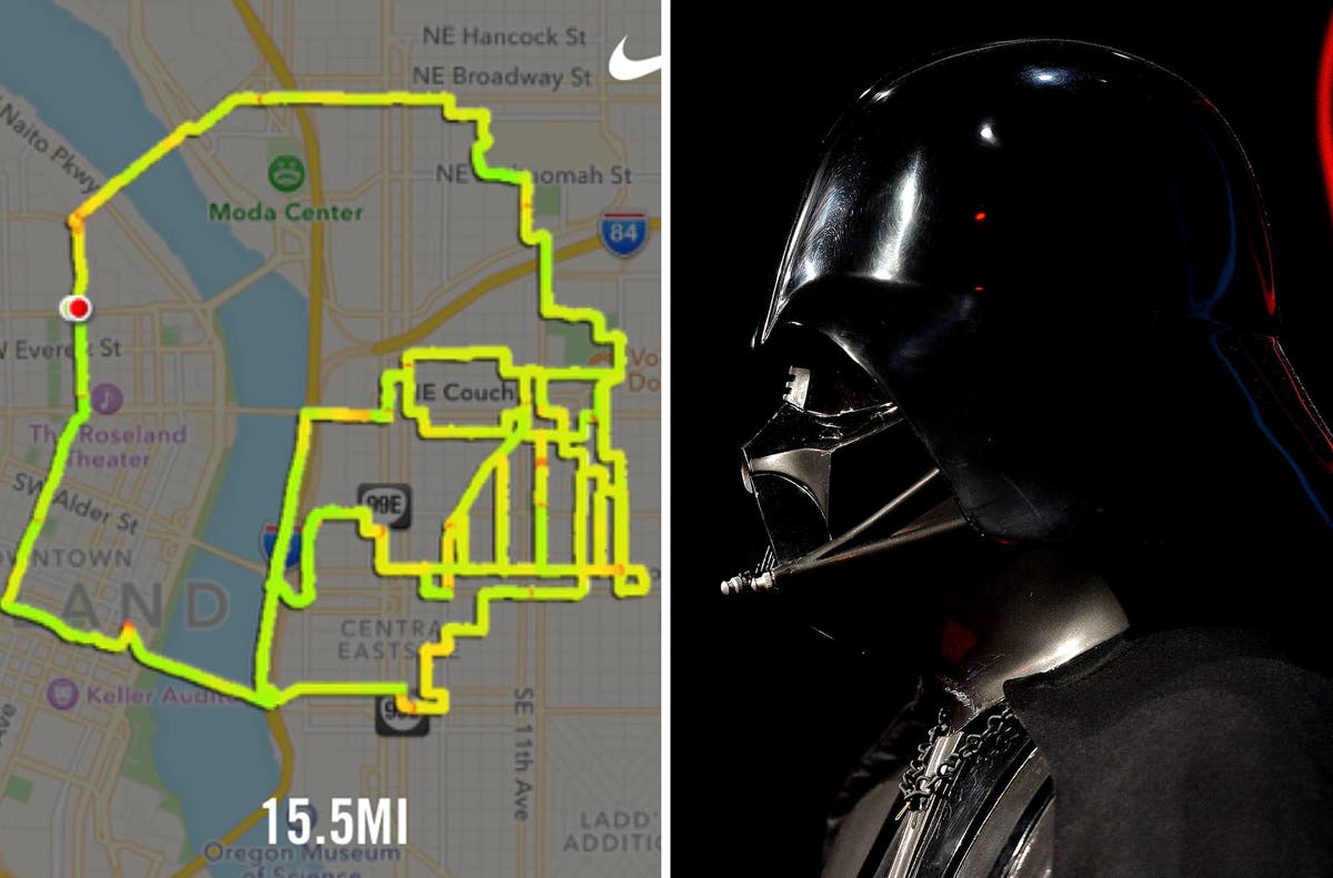 Runner uses fitness app to sketch out iconic Star Wars figures | The ...