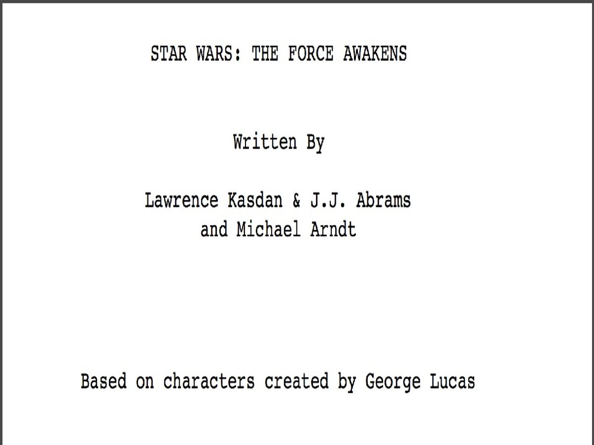 Star Wars Episode 7 Leaked Script