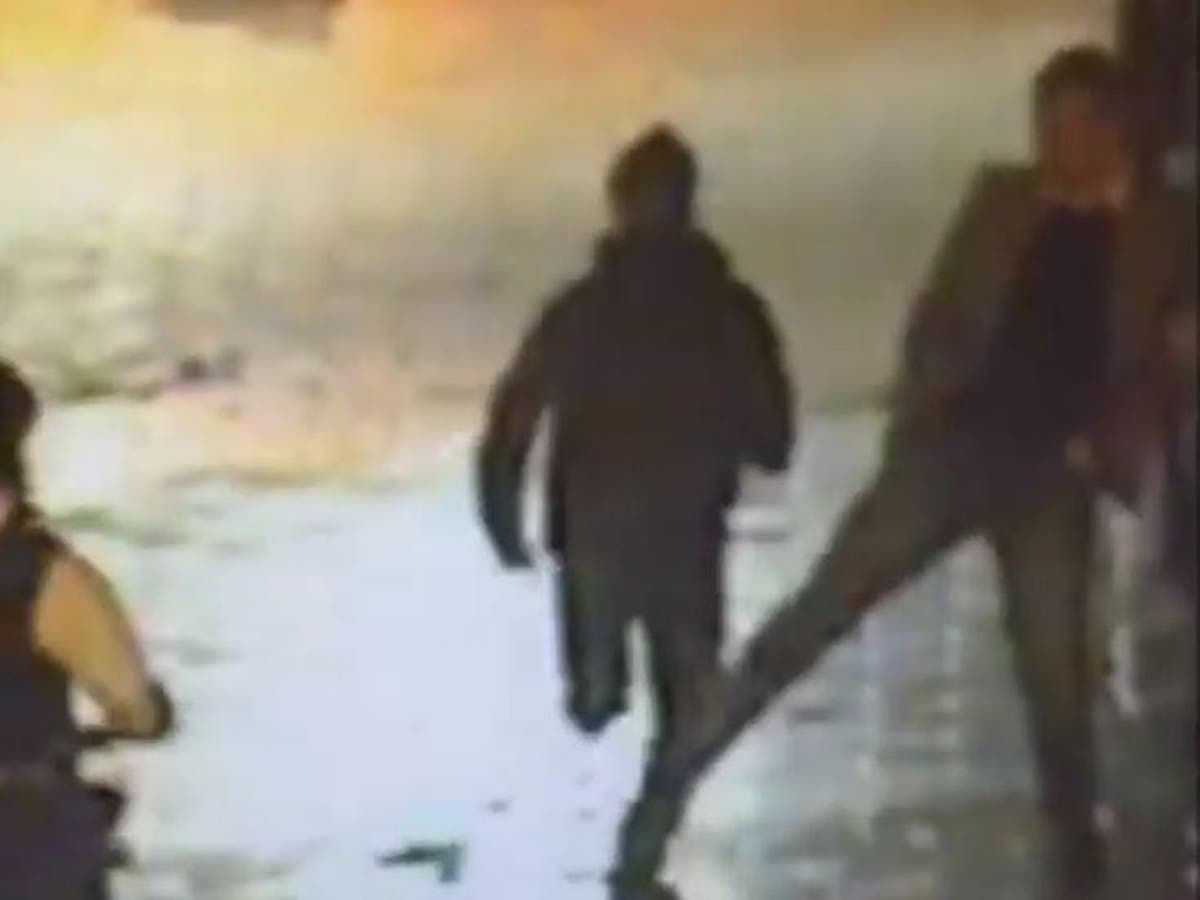 CCTV footage shows bystander tripping up suspect as he runs away from ...