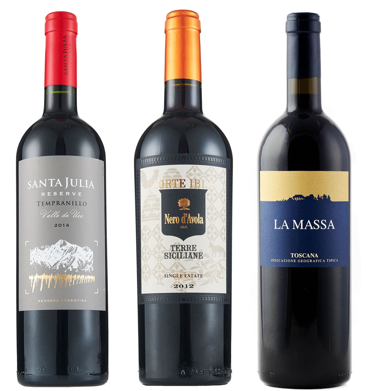 Wine: 2014 Santa Julia Uco Valley Tempranillo; 2012 Corte Ibla Nero d'Avola Terre Siciliane ...