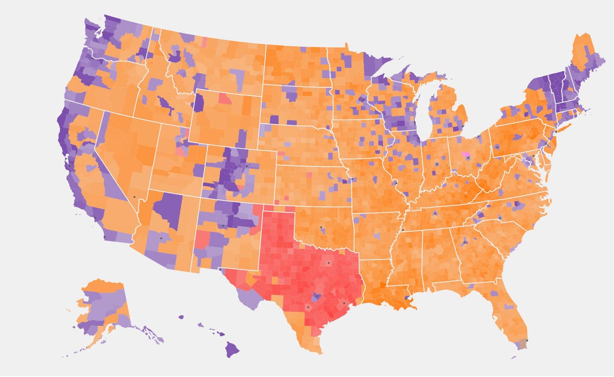 One map that shows which presidential candidate is winning the battle ...