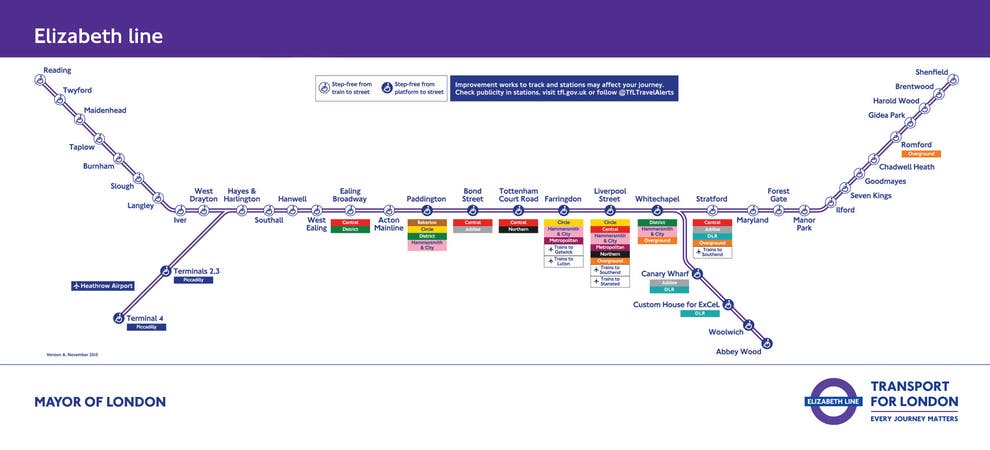 Elizabeth Line: TfL apologises after new Crossrail map mislabels ...