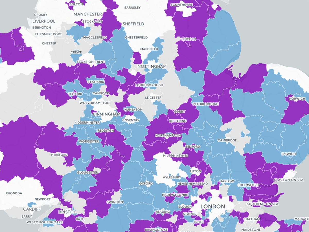 The map that shows how the Tory Party has been split in two over Europe ...