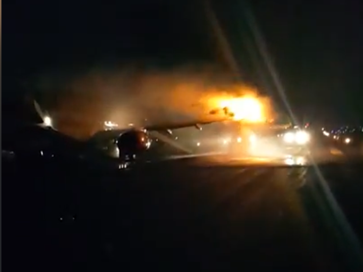 Video shows plane on fire as two aircraft collide on Indonesian runway ...