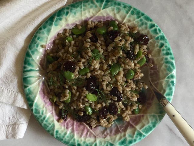 Recipe: Pearl barley with broad beans, dill & dried cherries | The ...