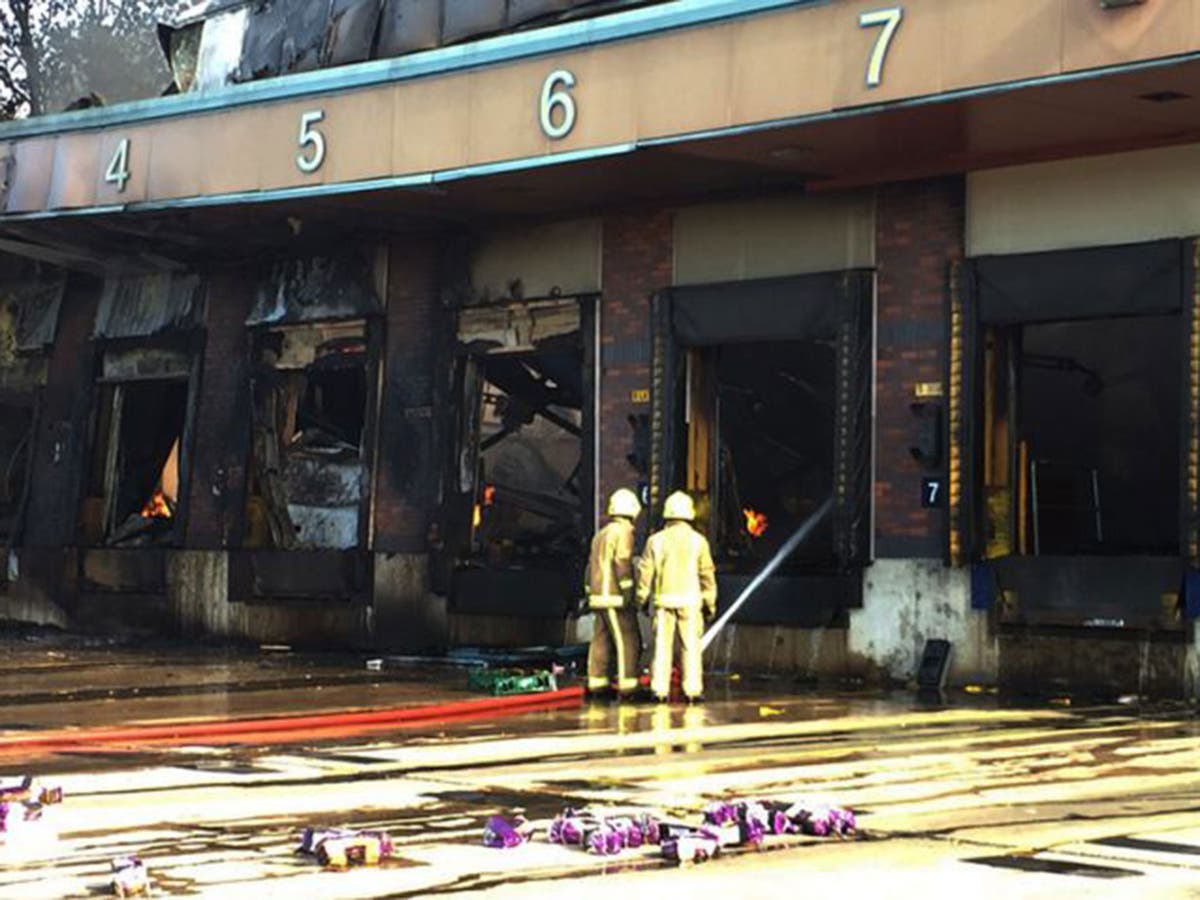 Burnt rolls fly through air as blaze tears through Morrisons bakery ...