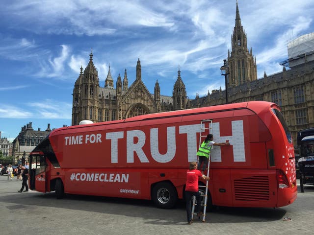 Greenpeace has acquired Vote Leave's '£350 million for the NHS' bus and ...
