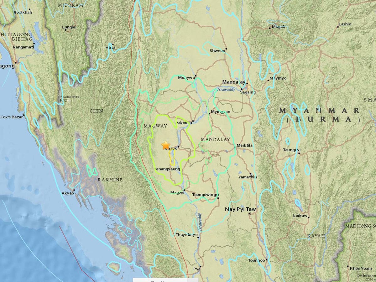 Burma earthquake: 6.8 magnitude quake strikes in centre of country ...