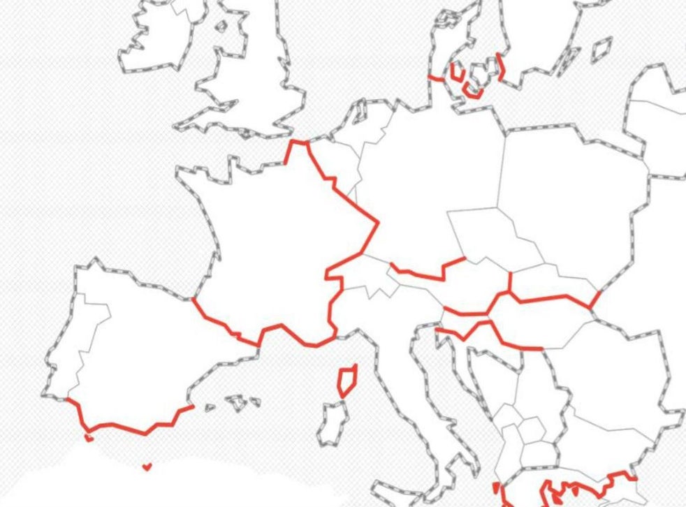 A map of the six European countries who have built a wall to stop ...