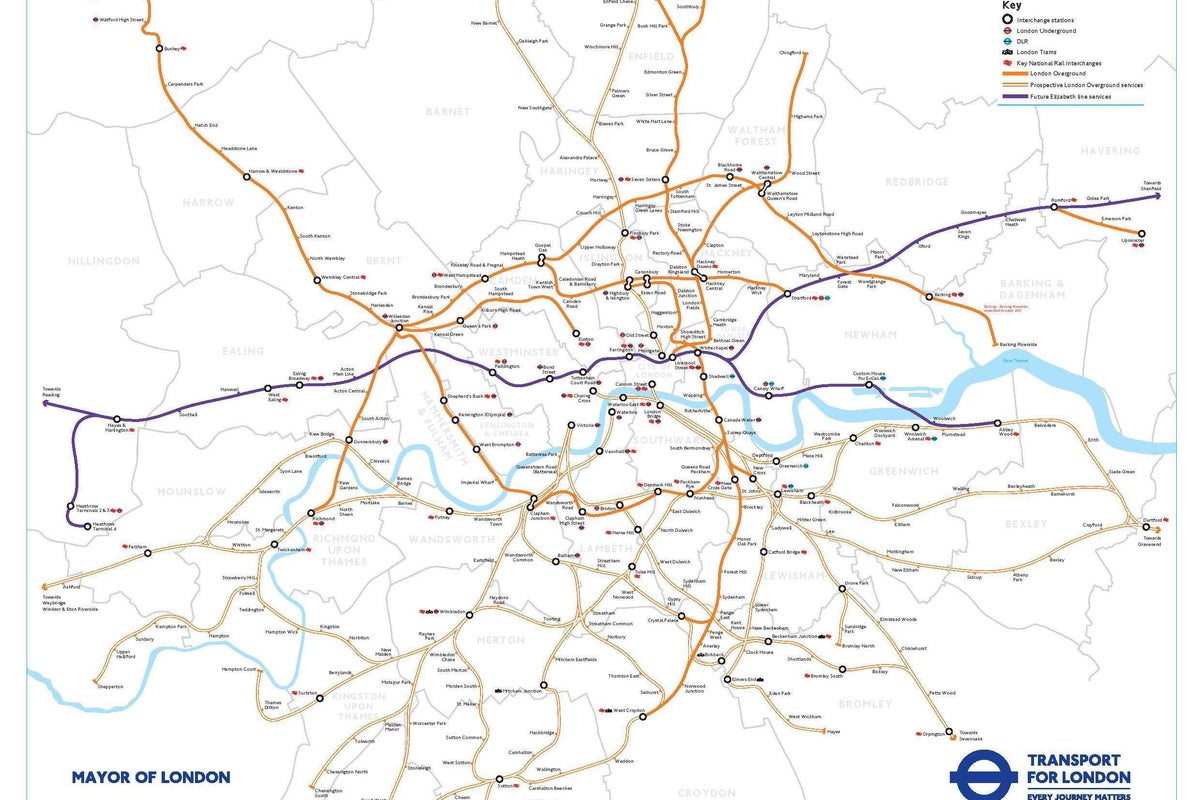 London's train map set for overhaul as Crossrail and Overground network ...
