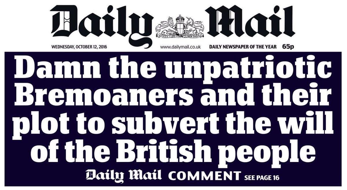 After Brexit, our tabloid newspapers are taking political intolerance ...